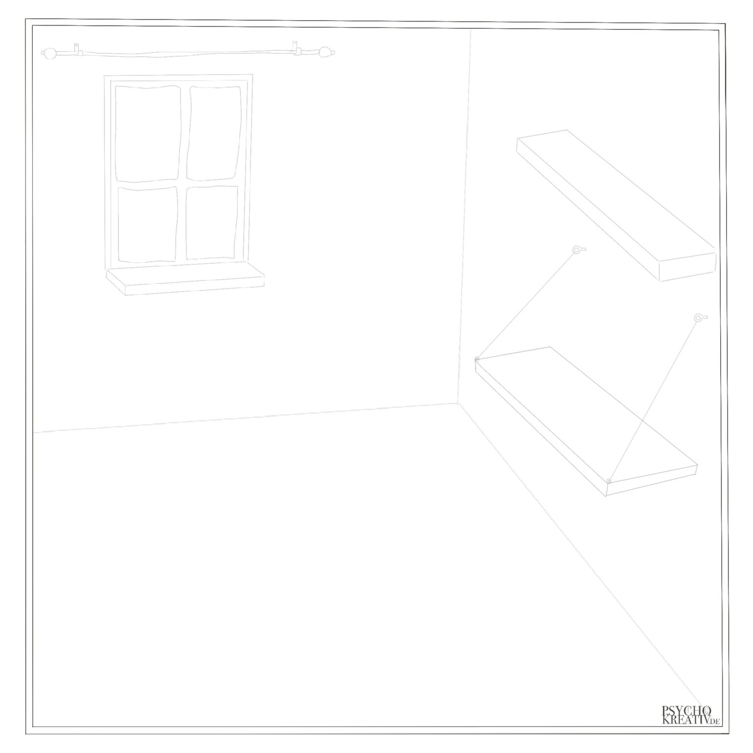 Einfache gemütliche Zimmer zeichnen + Vorlagen (PDF) - psychokreativ